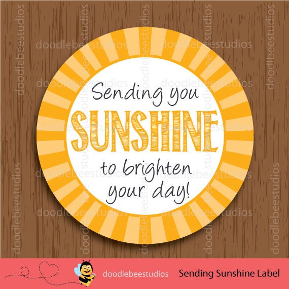 Sunshine Favor Tags Printable Sunshine Labels Sunshine | Etsy