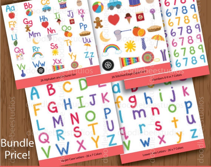 Alphabet Clipart Part 1 - ABC clip art - School clip art - Digital ...