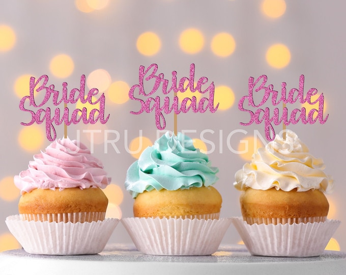 Team Bride Cake Toppers Hen Party Toppers Bride Cupcake Toppers Hen ...