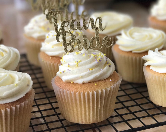 Team Bride Cake Toppers Hen Party Toppers Bride Cupcake Toppers Hen ...