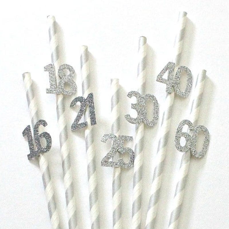 Silver Paper Straws - Etsy