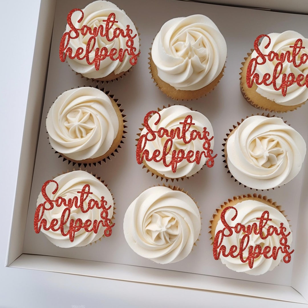 Santa Cupcake Toppers Christmas Cake Toppers Xmas Toppers Christmas ...