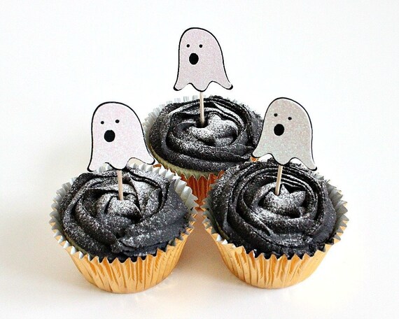 Ghost Cupcake Toppers Halloween Party Halloween Decor - Etsy UK