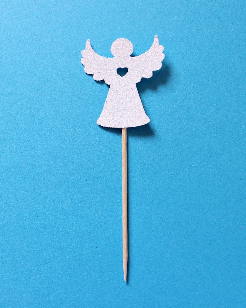 12 Angel Wings Cupcake Toppers Baptism Decorations Christening | Etsy