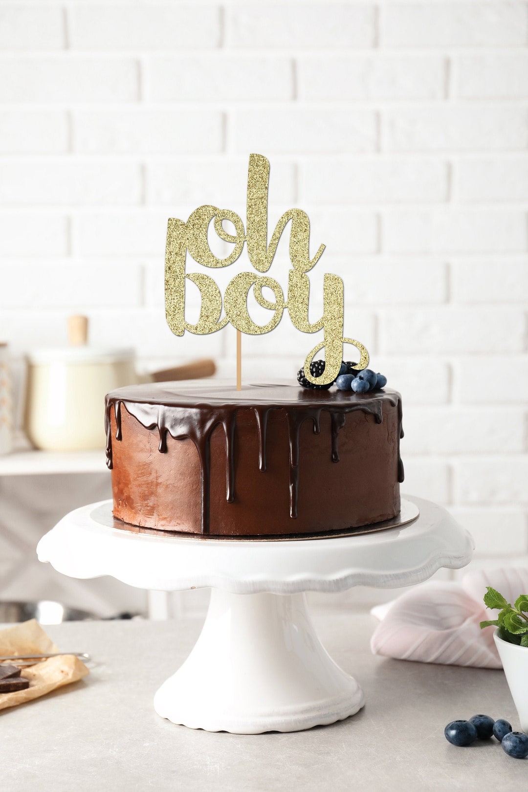 Oh Boy Cake Topper Baby Shower Decorations Baby Shower Cupcake Topper ...