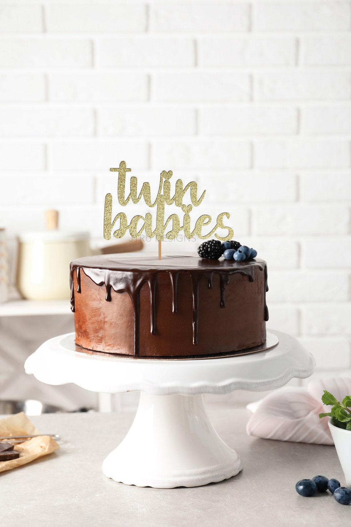 Twin Babies Cake Topper, Baby Shower Decorations, Baby Shower, Twins ...