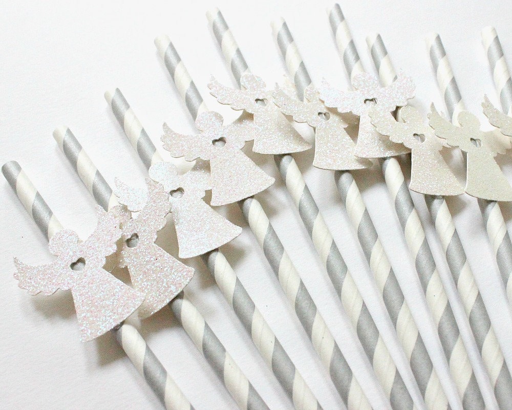 Pack of 10 Angel Wings Party Straws Birthday Party Celebration | Etsy