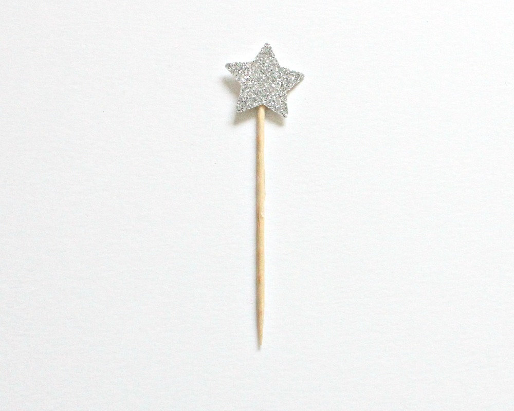 Glitter Stars Cupcake Toppers Birthday Cake Topper Gold Star Party Baby ...