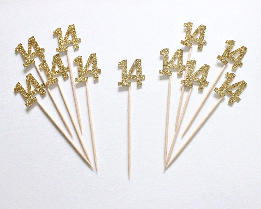 12 Gold Glitter 60th Birthday Cupcake Toppers Birthday Cake | Etsy