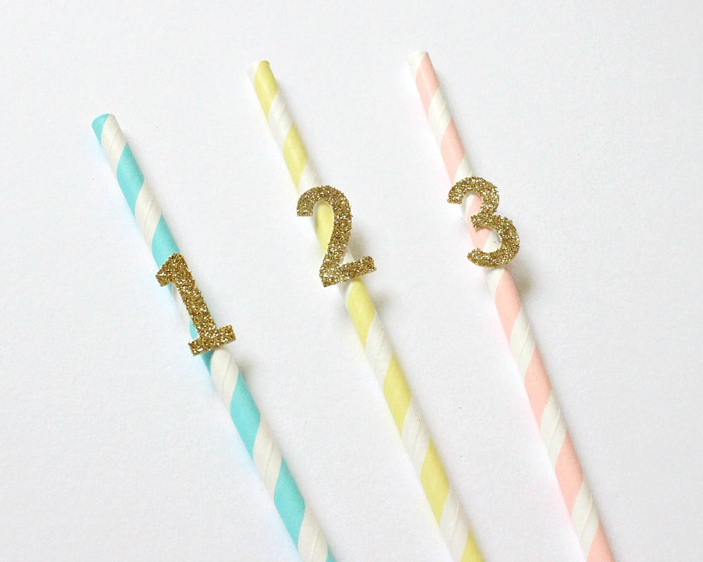 Pack of 10 Party Number Paper Straws Birthday Party | Etsy