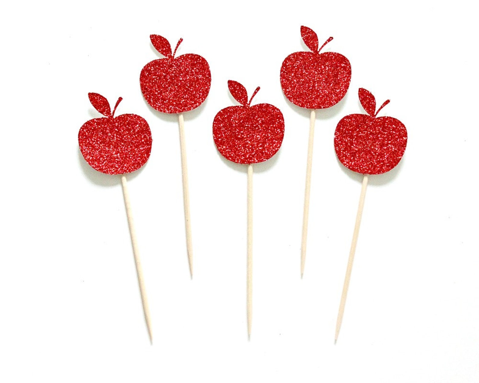 12 Glitter Apple Cupcake Toppers Apple Cake Topper Jewish New | Etsy