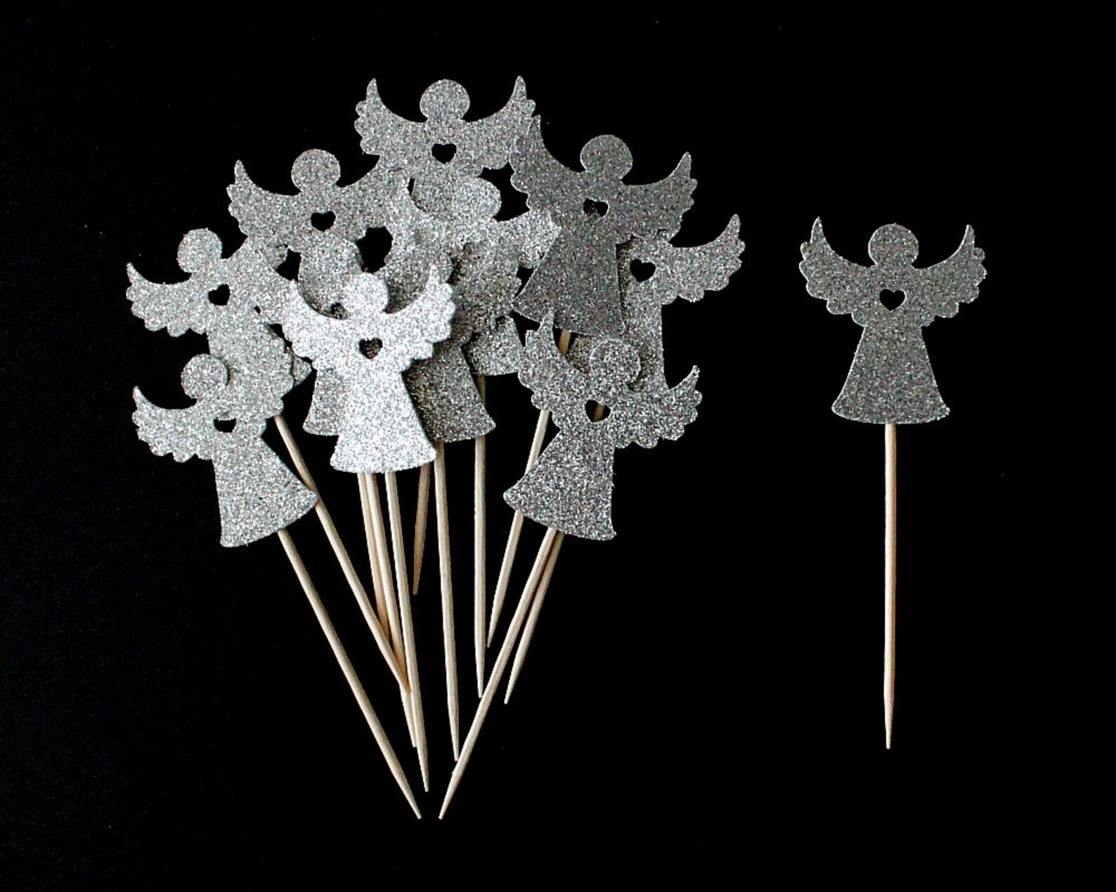 12 Angel Wings Cupcake Toppers Baptism Decorations Christening | Etsy