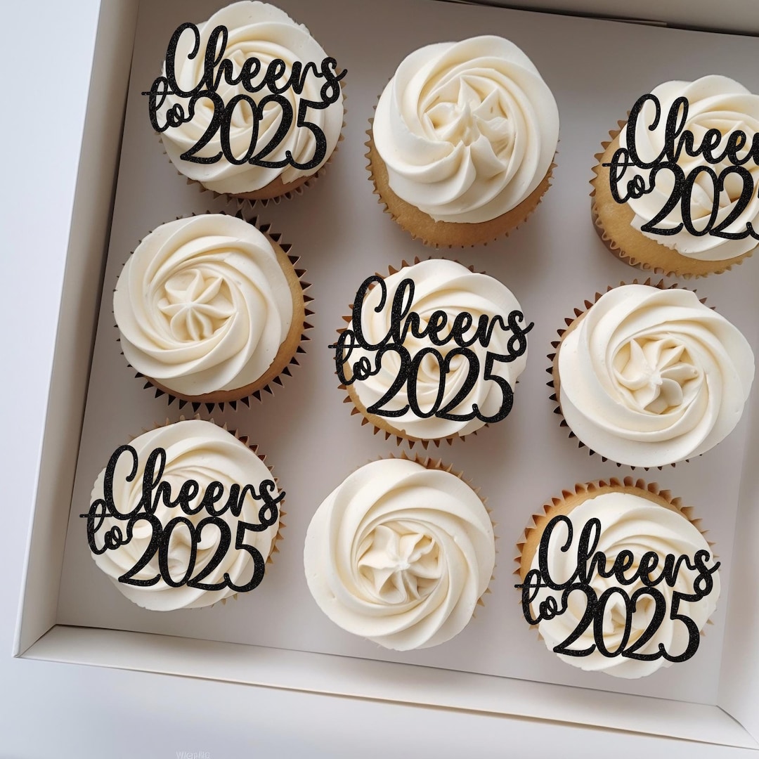 2025 Cupcake Toppers, New Years Eve Cake Topper, 2025 Decorations, 2025 ...