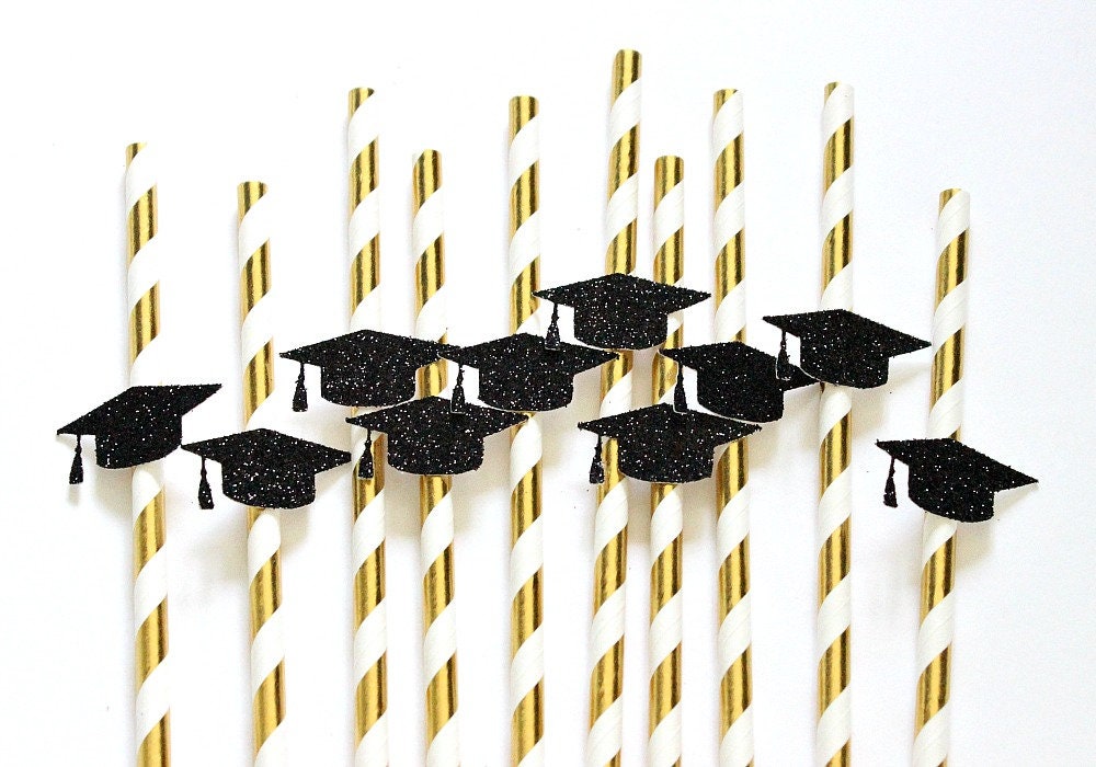 10 Glitter Graduation Straws Graduation Gift for Him Graduation Gift ...