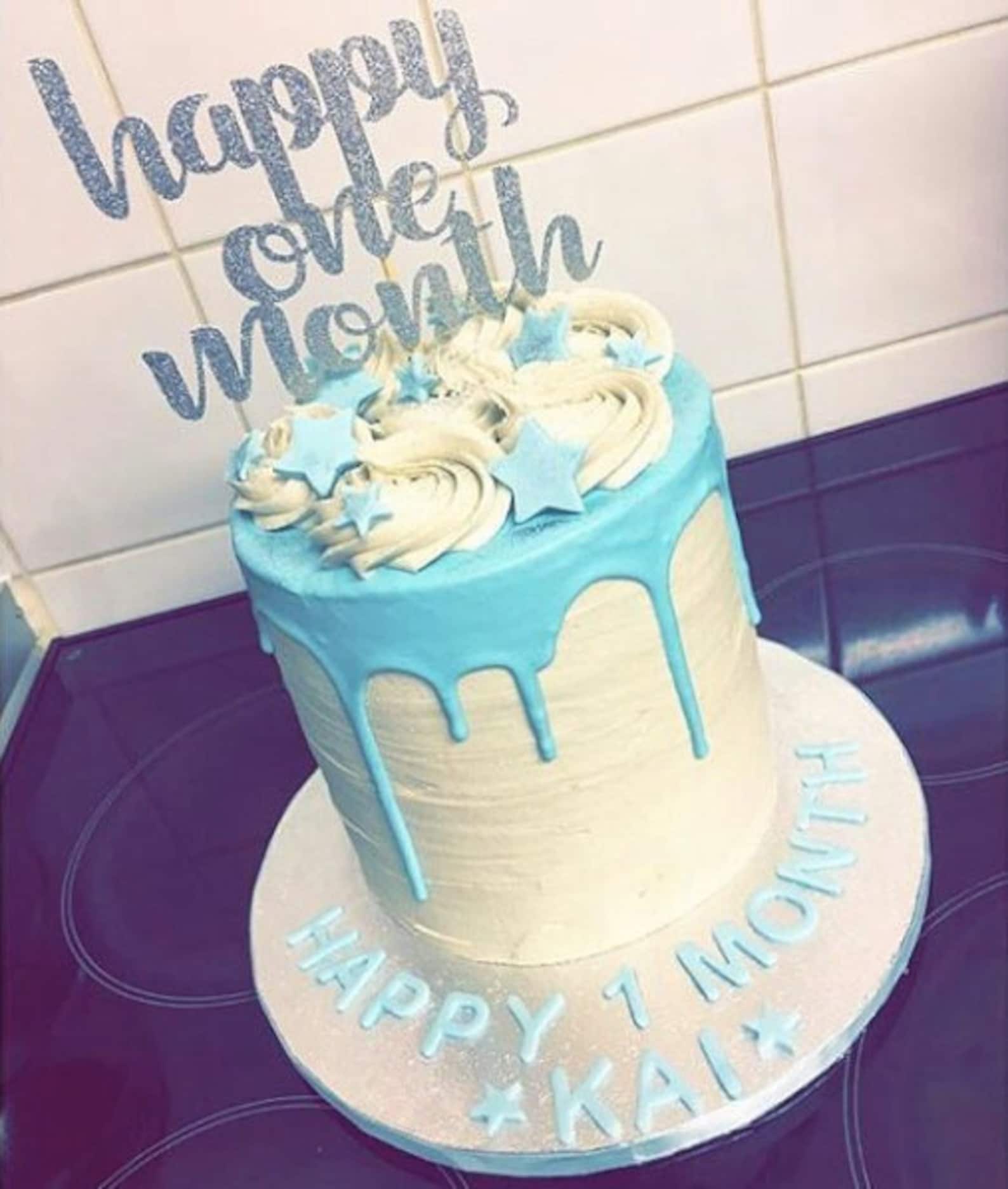 Happy One Month Cake Topper Baby Decorations Newborn Smash - Etsy