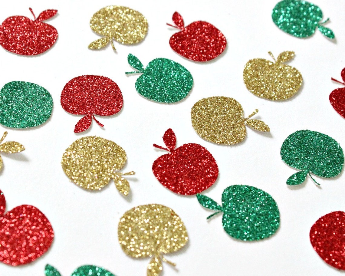 50 Glitter Apple Confetti Apple Jewish New Year Rosh Hashanah Jewish ...