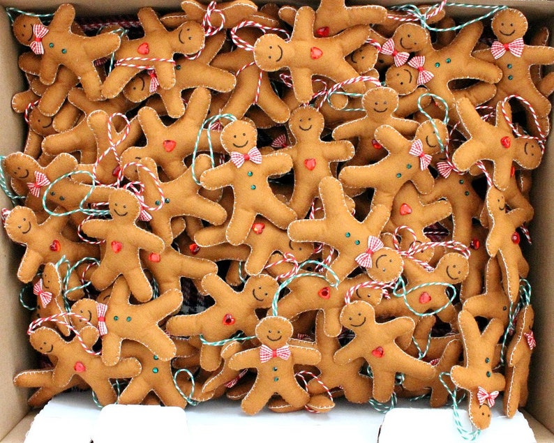 Gingerbread Man Christmas Tree Decoration Christmas Felt - Etsy UK