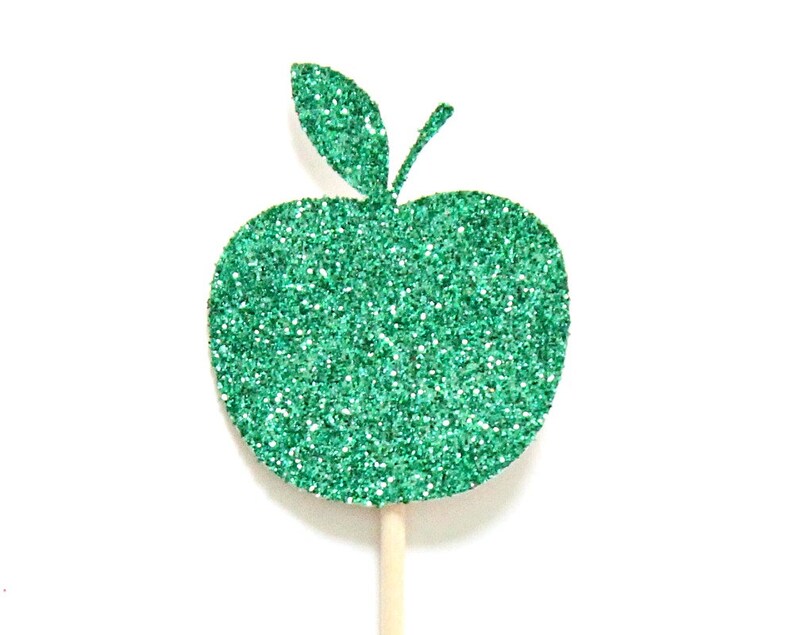 12 Glitter Apple Cupcake Toppers Apple Cake Topper Jewish New - Etsy UK