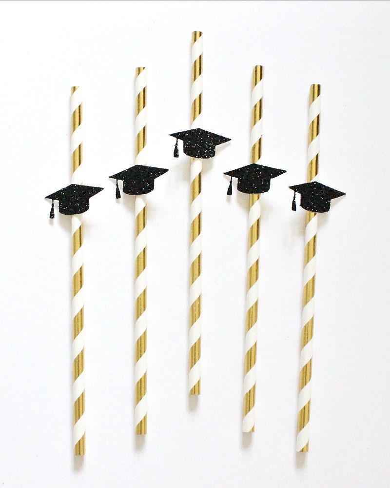 10 Glitter Graduation Straws Graduation Gift for Him - Etsy UK