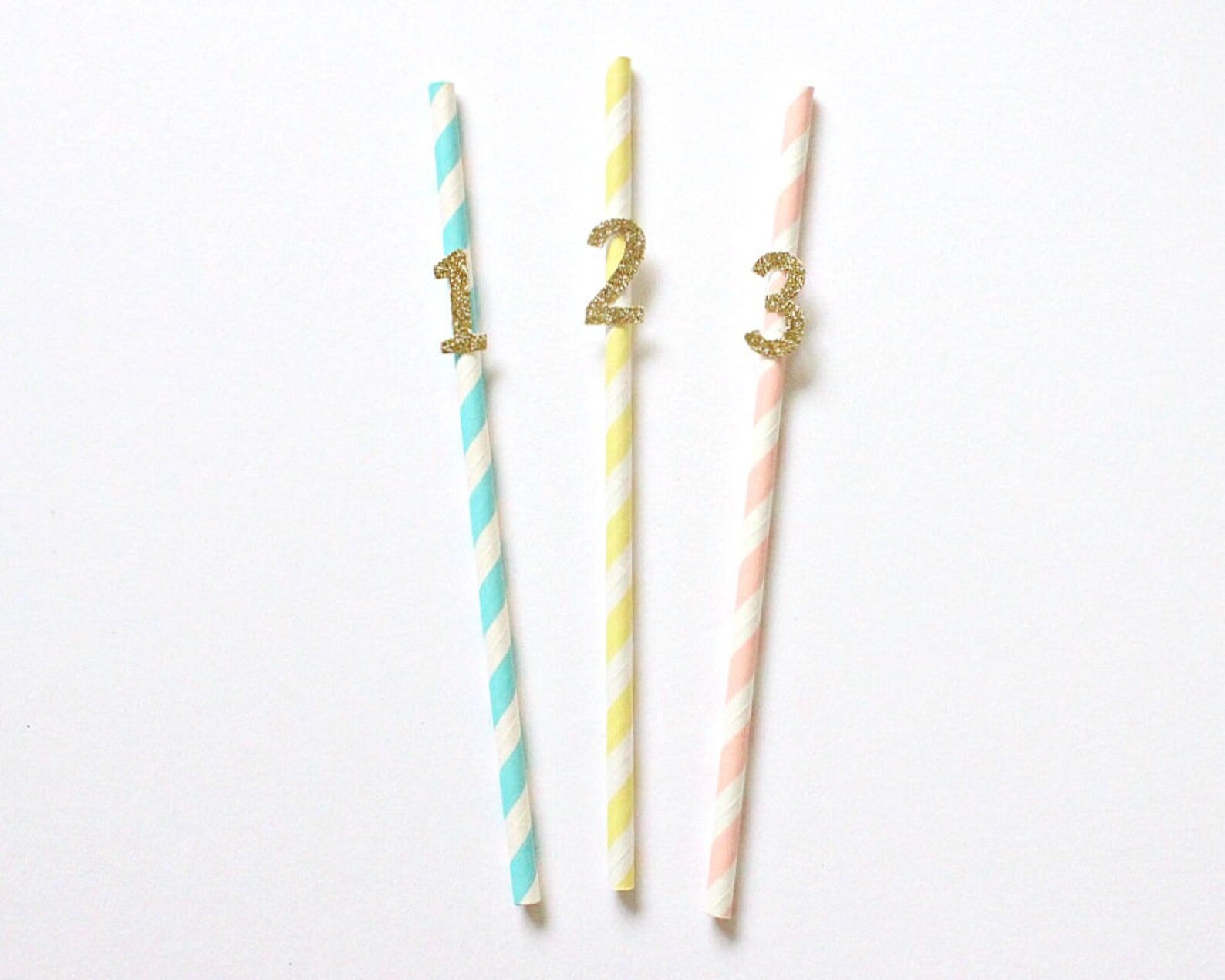 Pack of 10 Party Number Paper Straws Birthday Party | Etsy