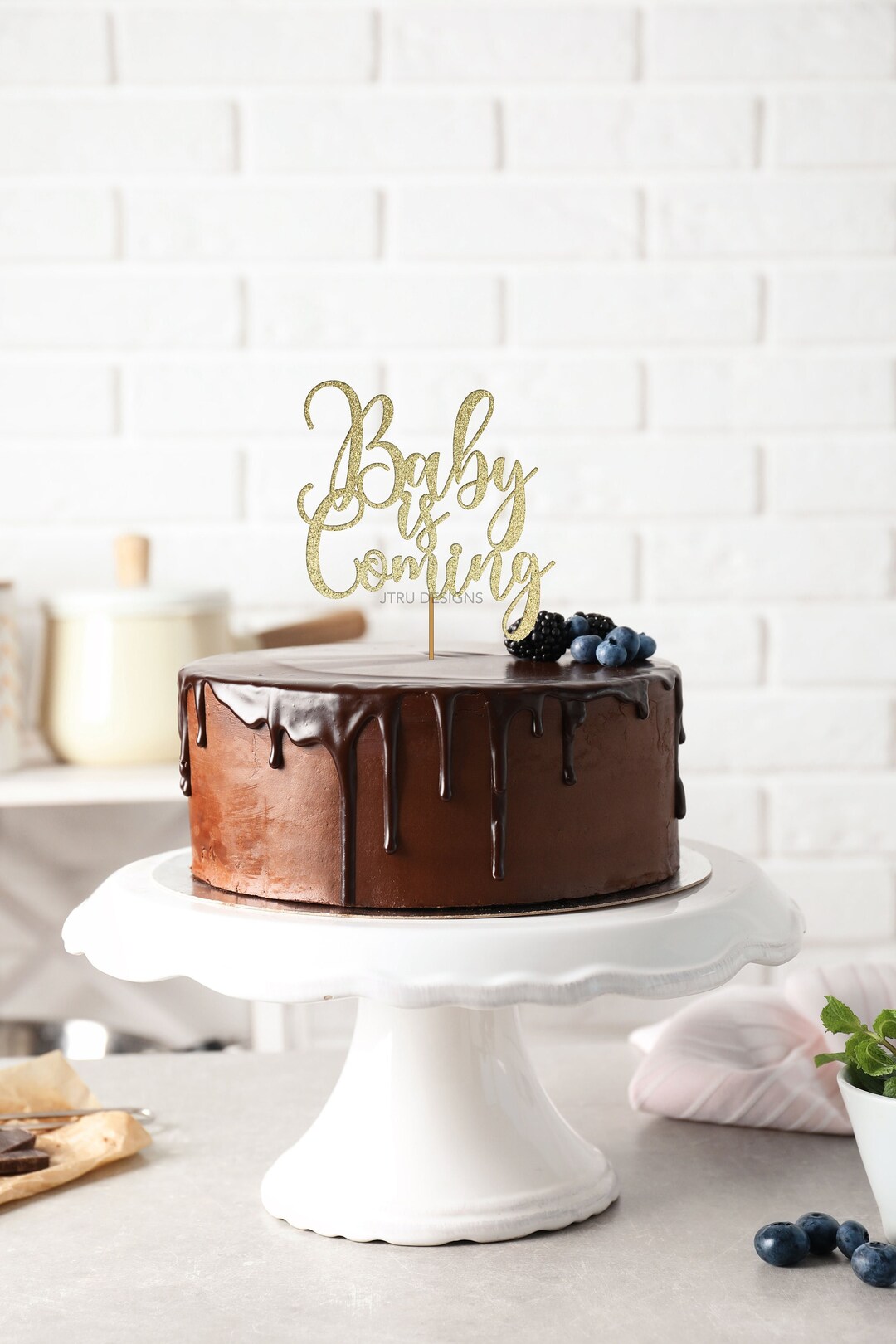 Baby is Coming Cake Topper, Baby Shower Decorations, Baby Shower Cake ...