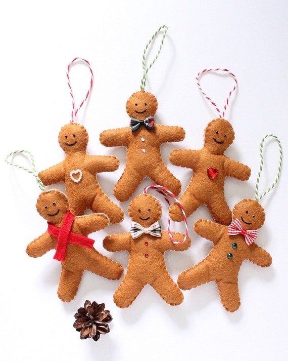 Set of 6 Gingerbread Man Christmas Tree Decoration Christmas | Etsy