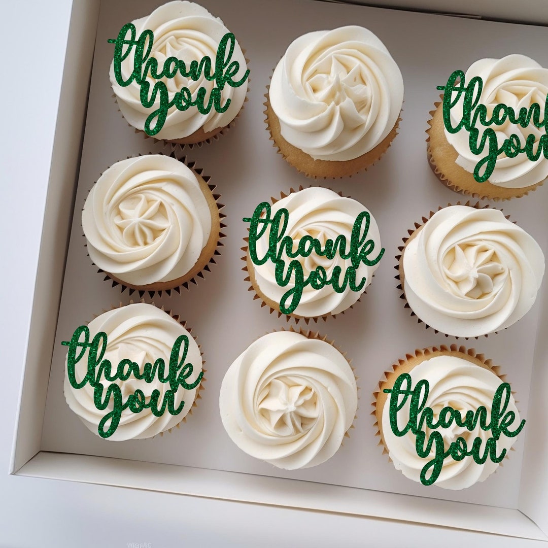 Thank You Cupcake Toppers, Thanks Giving Cake Topper, Teacher Gift ...