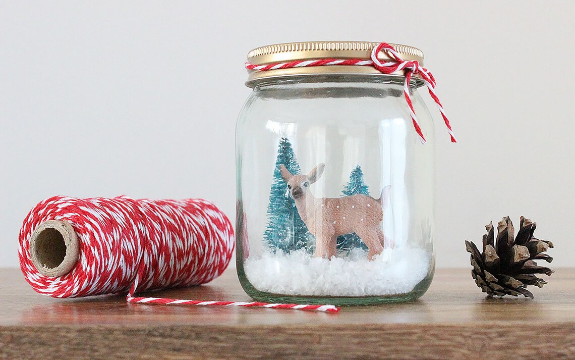 Handmade Reindeer Christmas Snow Globe Christmas Gift | Etsy