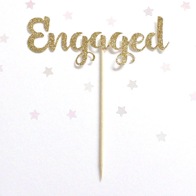 Engaged Cake Topper Birthday Cake Topper Birthday Engaged Topper Topper ...