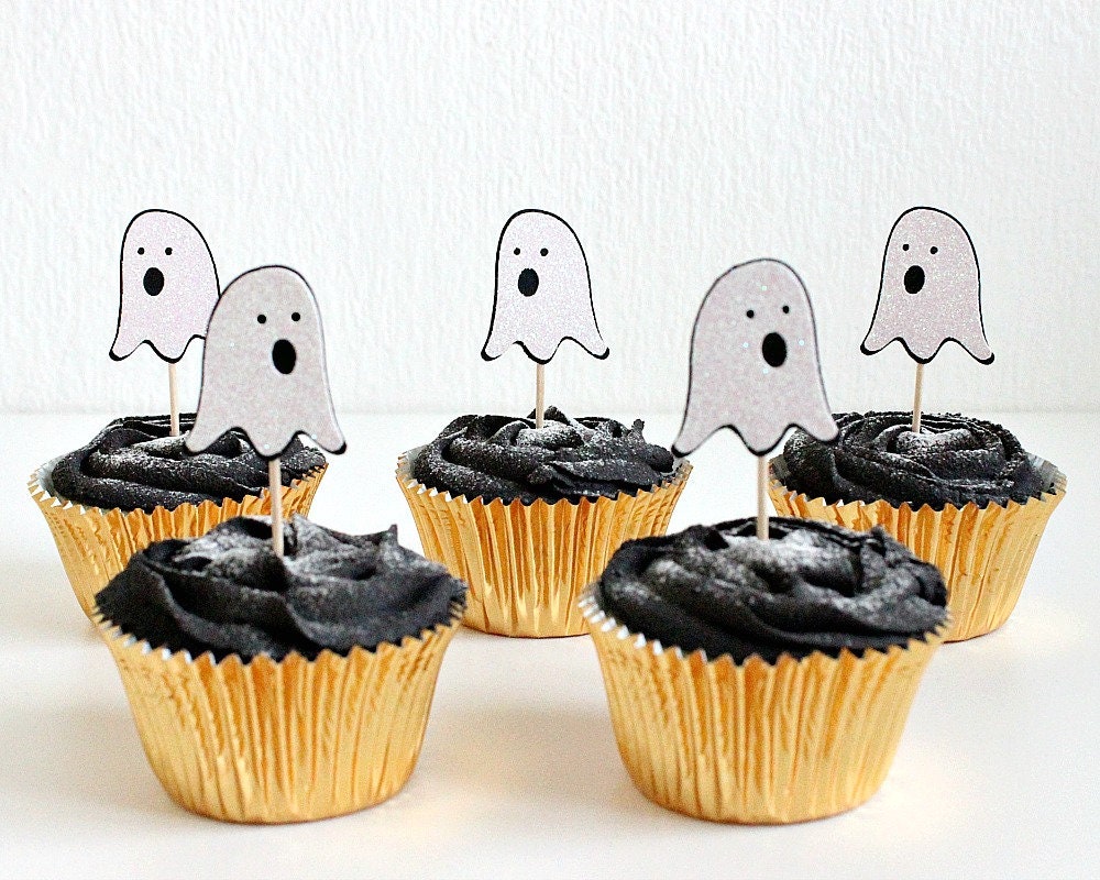 Ghost Cupcake Toppers Halloween Party Halloween Decor - Etsy UK