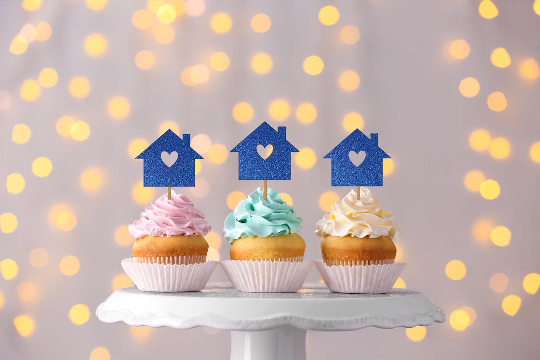 New Home Cupcake Toppers ,new Home Owner, House Warming Gift, Cake ...