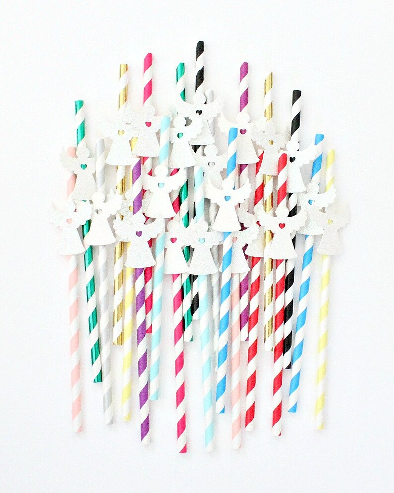 Pack of 10 Angel Wings Party Straws Birthday Party Celebration | Etsy UK
