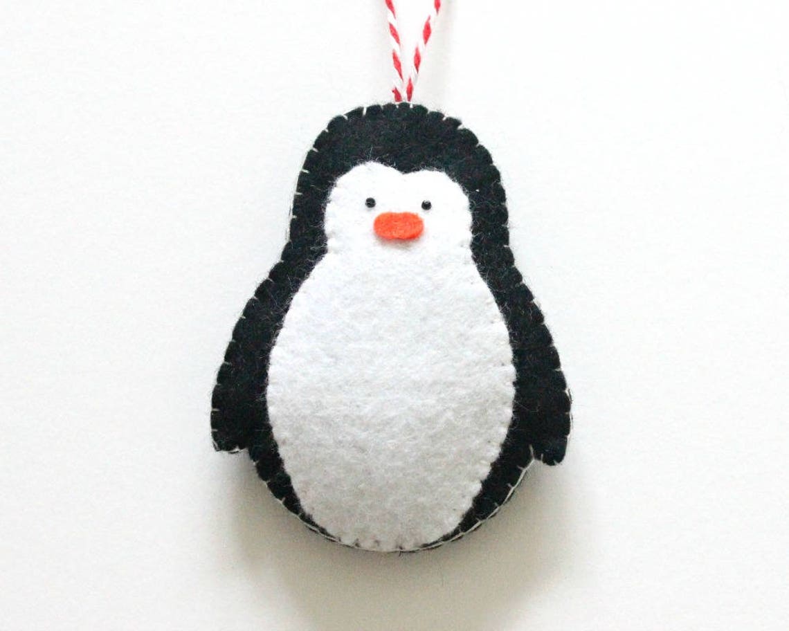 Penguin Christmas Tree Decoration Christmas Felt Ornament - Etsy UK