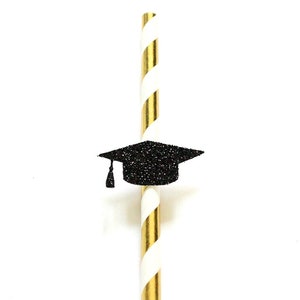 10 Glitter Graduation Straws Graduation Gift for Him Graduation Gift ...