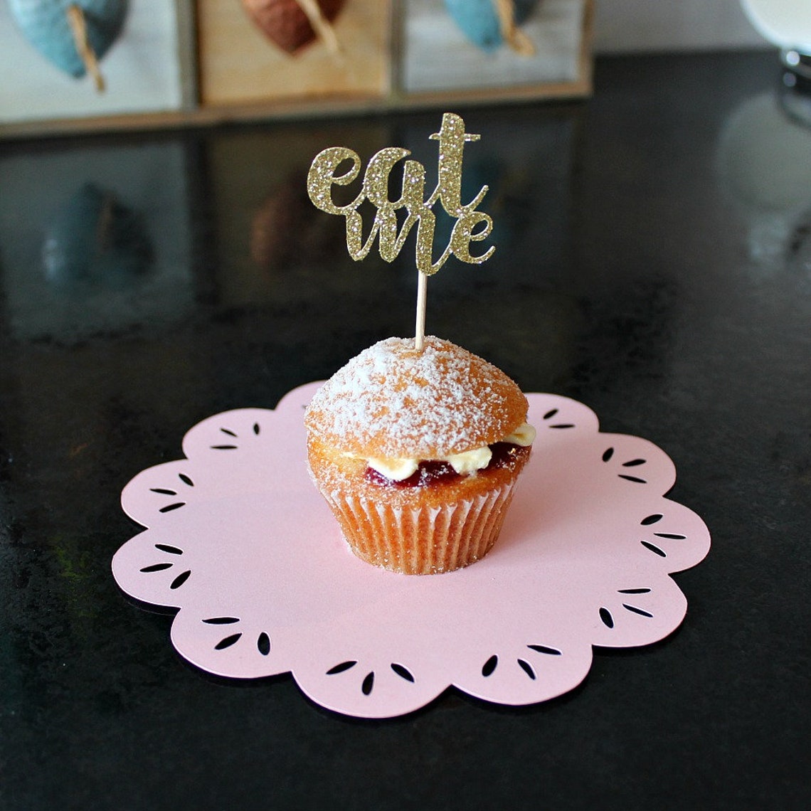 12 Eat Me Cupcake Toppers Birthday Cake Topper Mad Hatter | Etsy UK