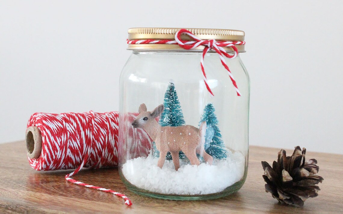 Handmade Reindeer Christmas Snow Globe Christmas Gift | Etsy
