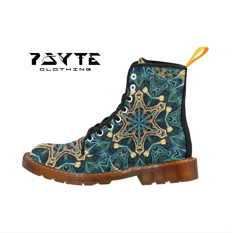 Psychedelic Boots Psytrance Boots Festival Boots Burning - Etsy