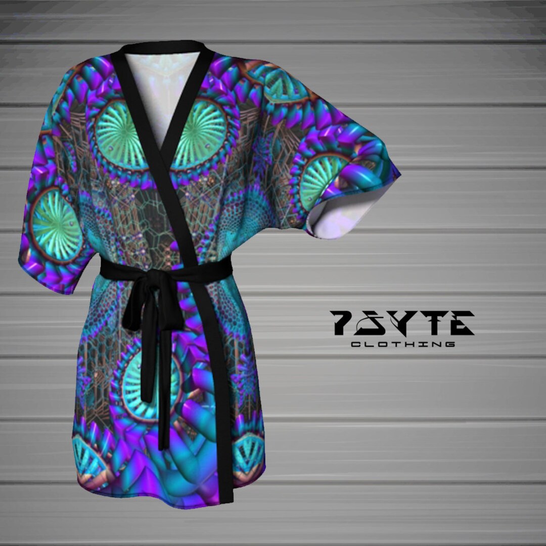 Kimono Robe, Bath Robe, Psychedelic Kimono, Rave Outfit, Festival ...