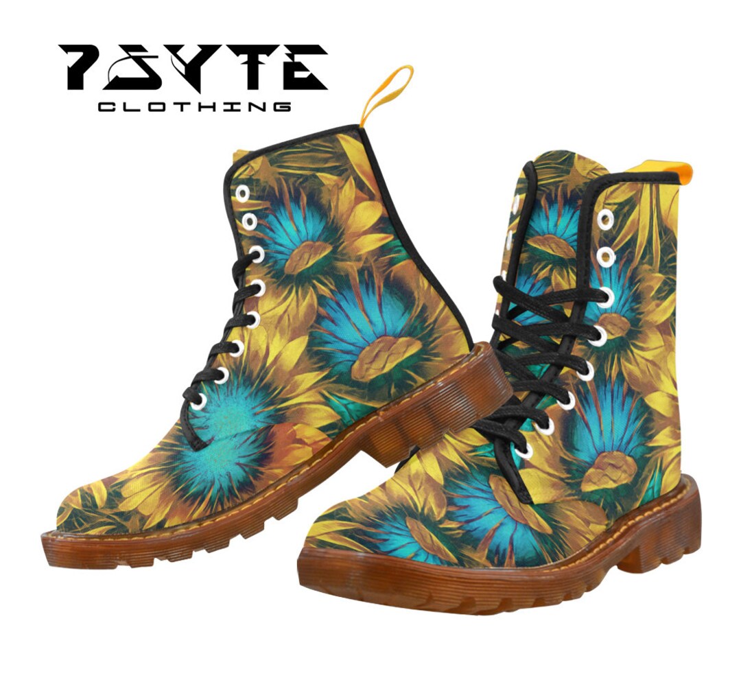 Floral Festival Boots, Burning Man Boots, Combat Boots, Playa Boots ...