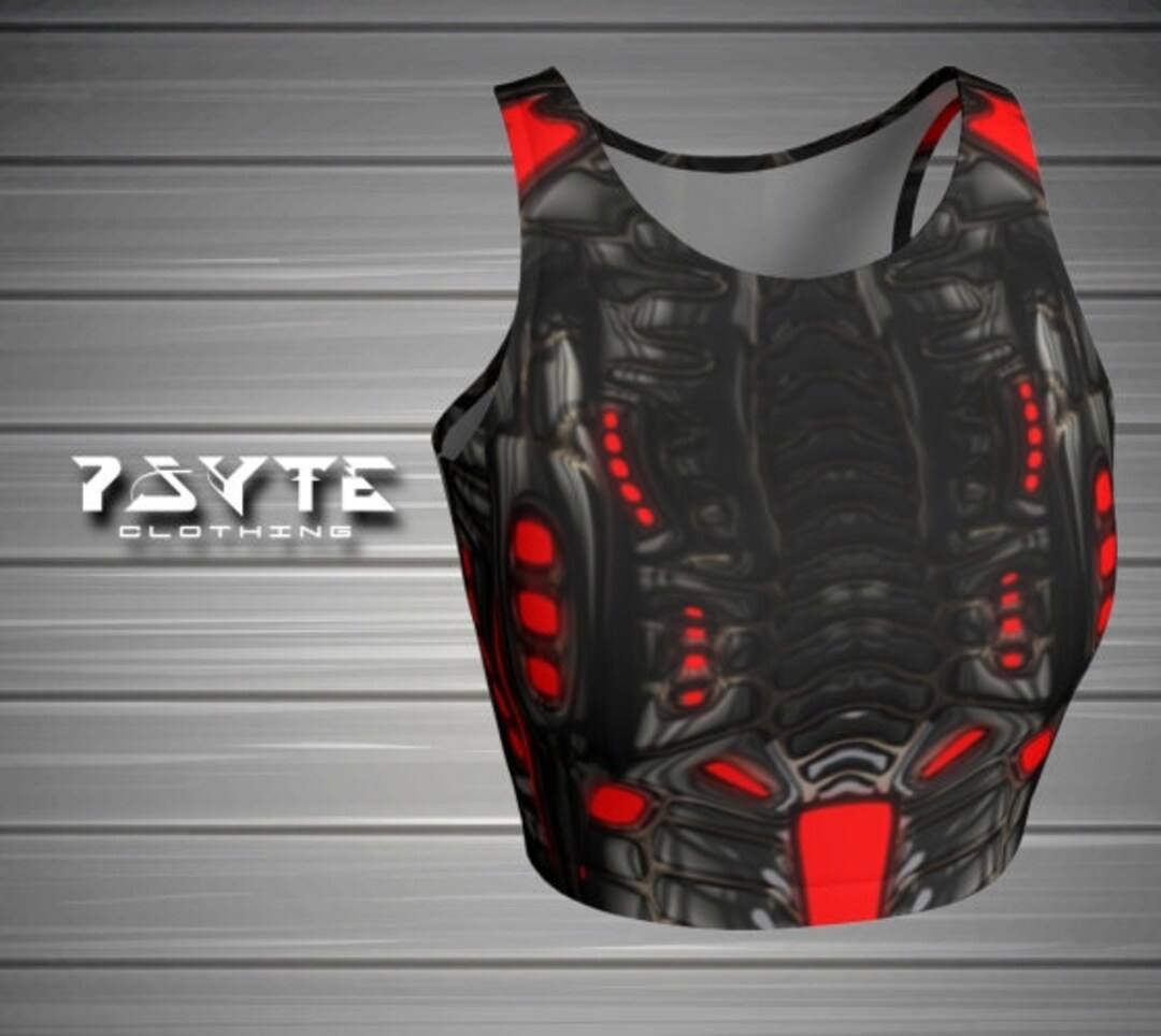 Cyberpunk Athletic Crop Top, Cyberpunk Clothing, Sci Fi Cosplay Crop ...