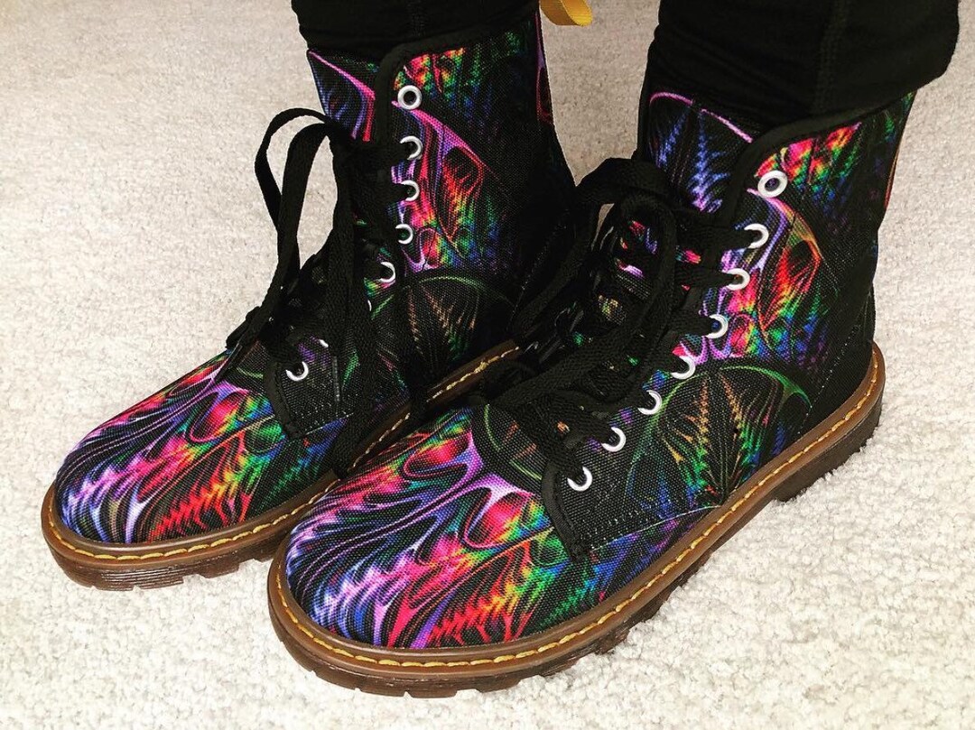 Festival Boots, Psychedelic Boots, Burning Man Boots, Combat Boots ...