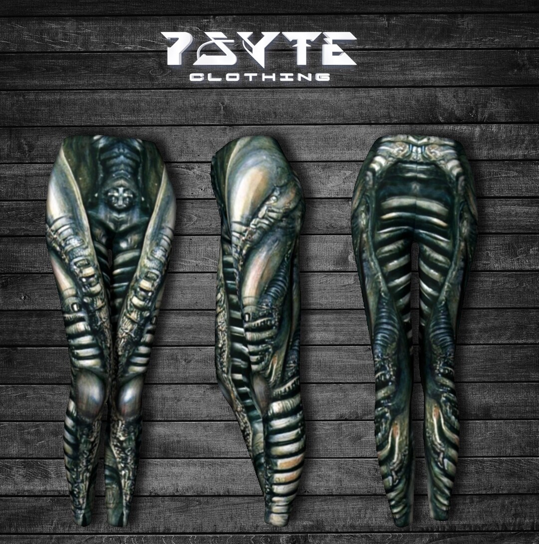 H.R. Giger Style Leggings, Biomechanical Leggings, Futuristic Alien ...