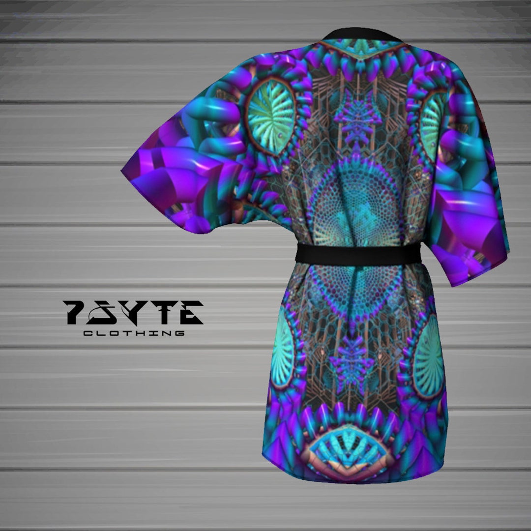 Kimono Robe, Bath Robe, Psychedelic Kimono, Rave Outfit, Festival ...