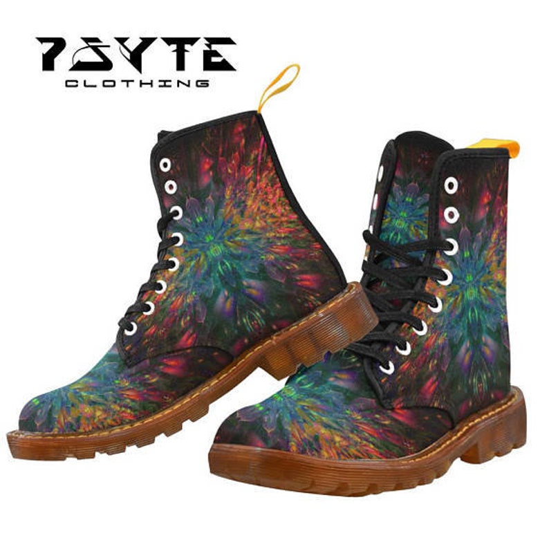 Rainbow Festival Boots Fractal Boots Burning Man Boots Dr - Etsy