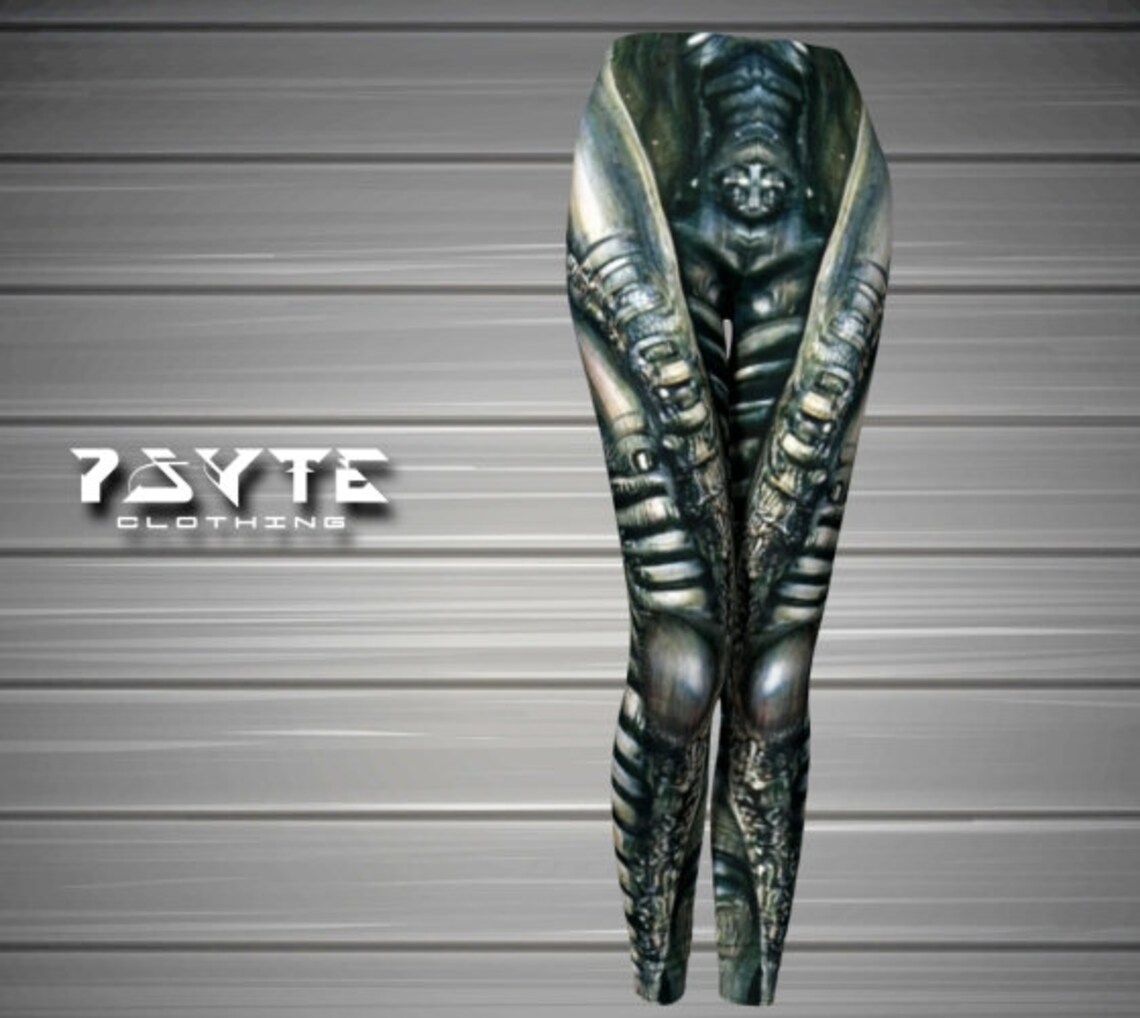 H.R. Giger Style Leggings Biomechanical Leggings Futuristic - Etsy
