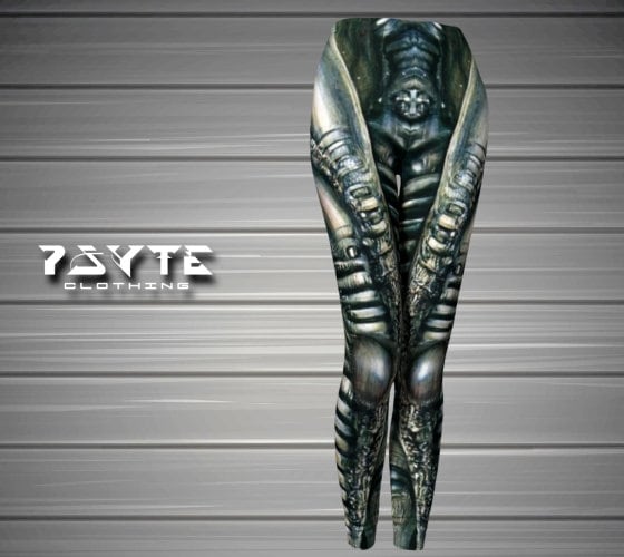 H.R. Giger Style Leggings Biomechanical Leggings Futuristic - Etsy