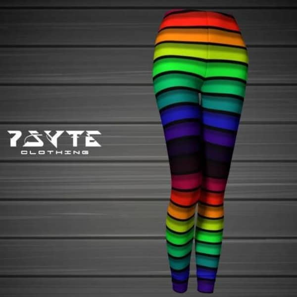 Striped Leggings Etsy