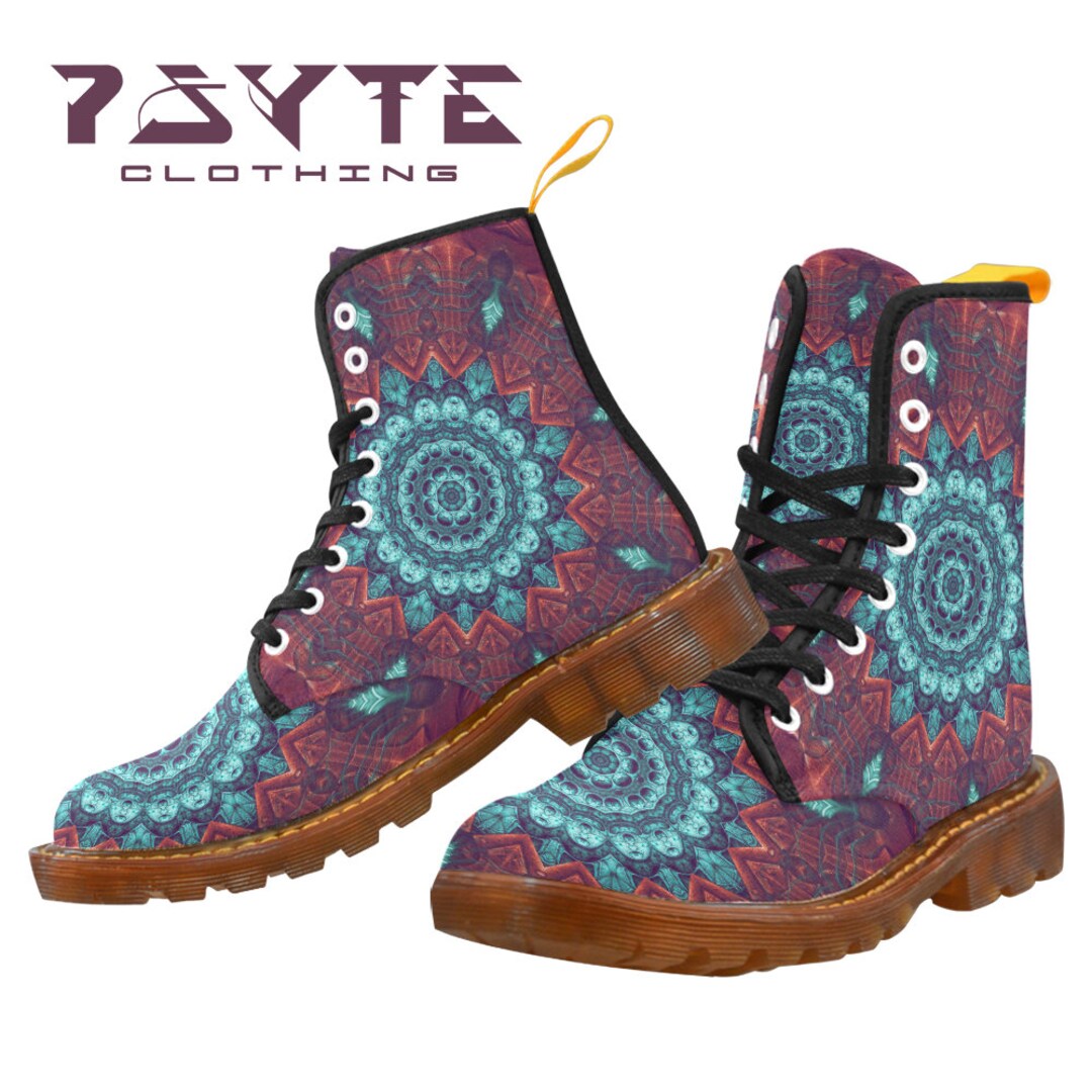 Festival Boots, Psychedelic Boots, Burning Man Boots, Combat Boots ...