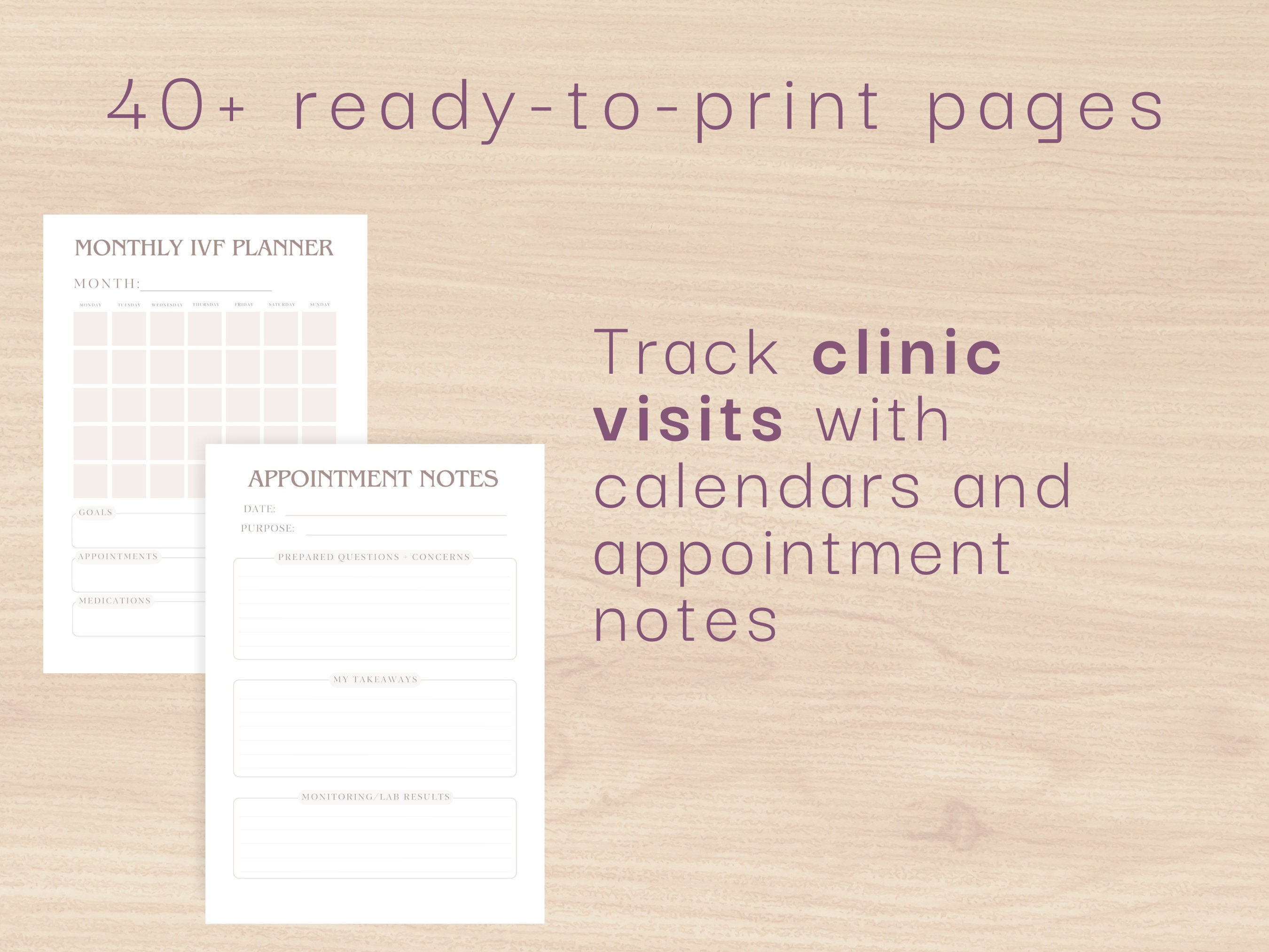 Downloadable IVF Planner & Fertility Journal - Etsy