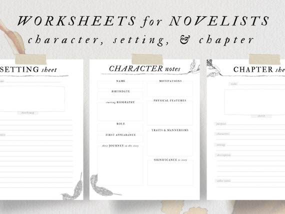 Character Setting and Chapter Worksheets for Novel Writing | Etsy